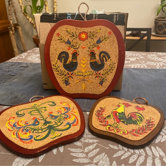 Hand Crafted | Kitchen | Vintage Dutch Design Painted Cork And Wood ...